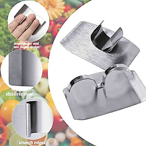 XEFINAL 14 PCS Finger Guard for Cutting Vegetables Stainless Steel Knife Cutting Protector Finger Thumb Guard Finger Protector Thumb Guard Peelers for Onion Holder for Cutting Food