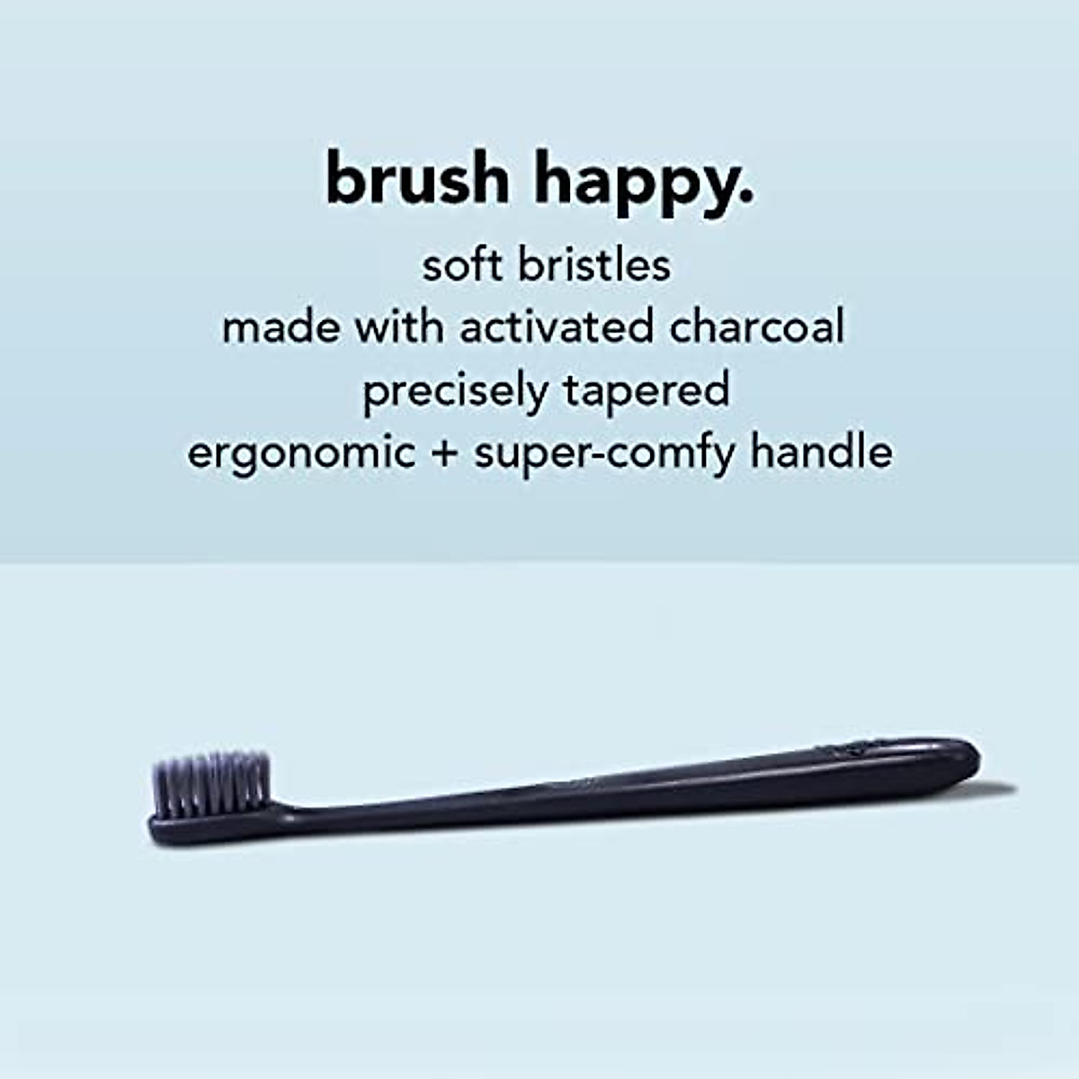 hello Charcoal Soft Toothbrush with Activated Charcoal from Sustainable Bamboo, BPA- Free, Made from Plant-Based Materials, 4 Pack
