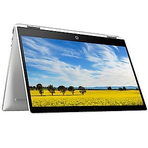 HP 2021 Chromebook 14 Inch Touchscreen 2-in-1 Laptop with Webcam, Intel Celeron N4000 up to 2.6 GHz, 4GB RAM, 32GB eMMC, Bluetooth, USB Type-C, Chrome OS + NexiGo 32GB MicroSD Card Bundle