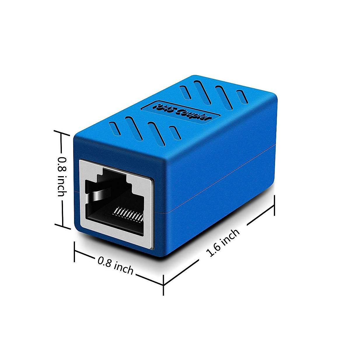RJ45 Coupler, Cat6 RJ45 Coupler Ethernet Extension, Network Connectors for Cat7/Cat6/Cat5e/Cat5 Ethernet Cable - Network Cable Coupler Female to Female (Blue-5 Pack)