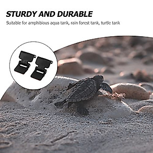 Balacoo 4pcs Terrarium Screen Cover Clip PlasticNon- Locking Screen Clips Reptile Breeding Tank Latch