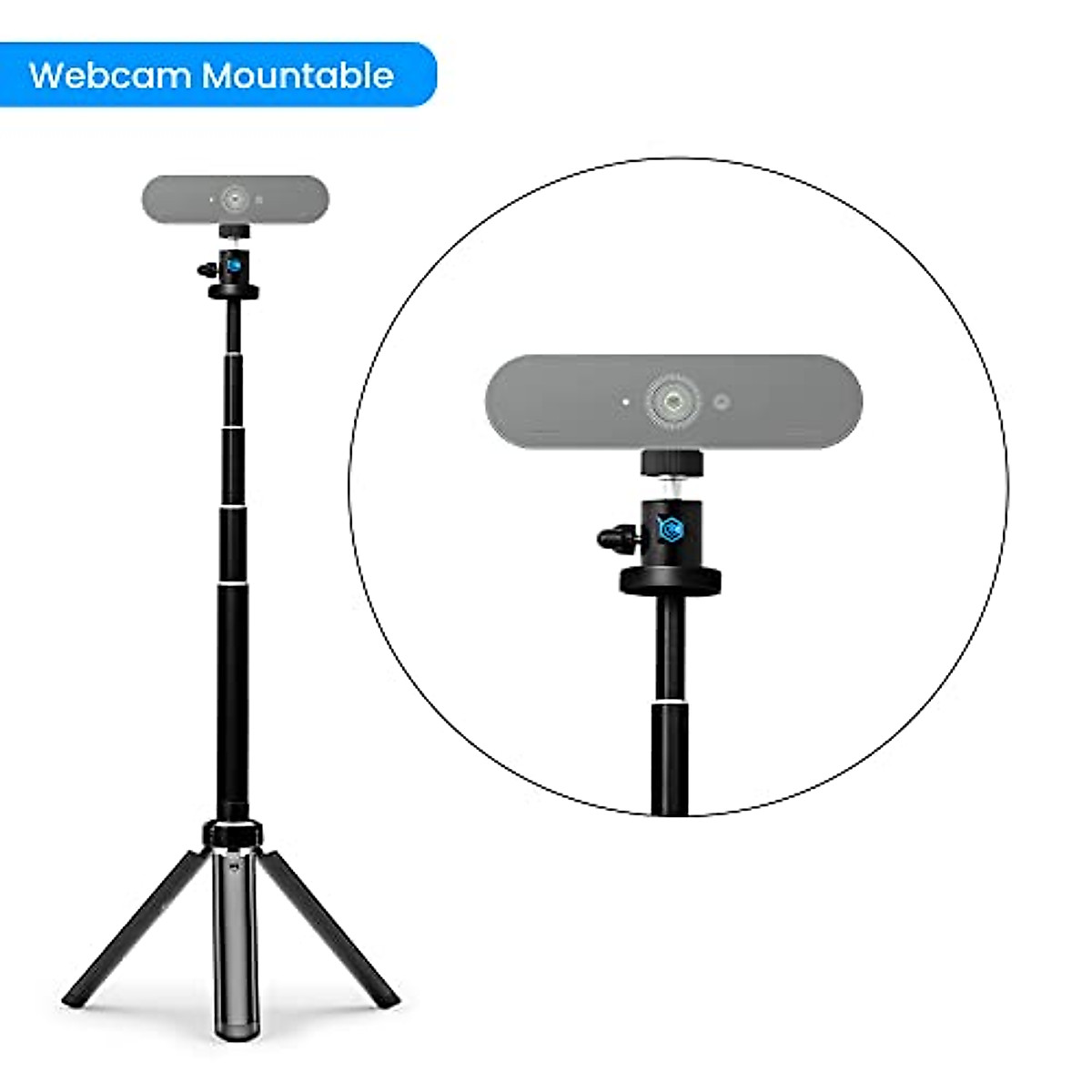 Lume Cube 30" Adjustable Webcam Stand | Webcam Stand | Desktop Tripod | Foldable and Collapsible Stand for Lights & Webcams | Logitech C925e, C922x, C930e, C922, C930, C920, C615