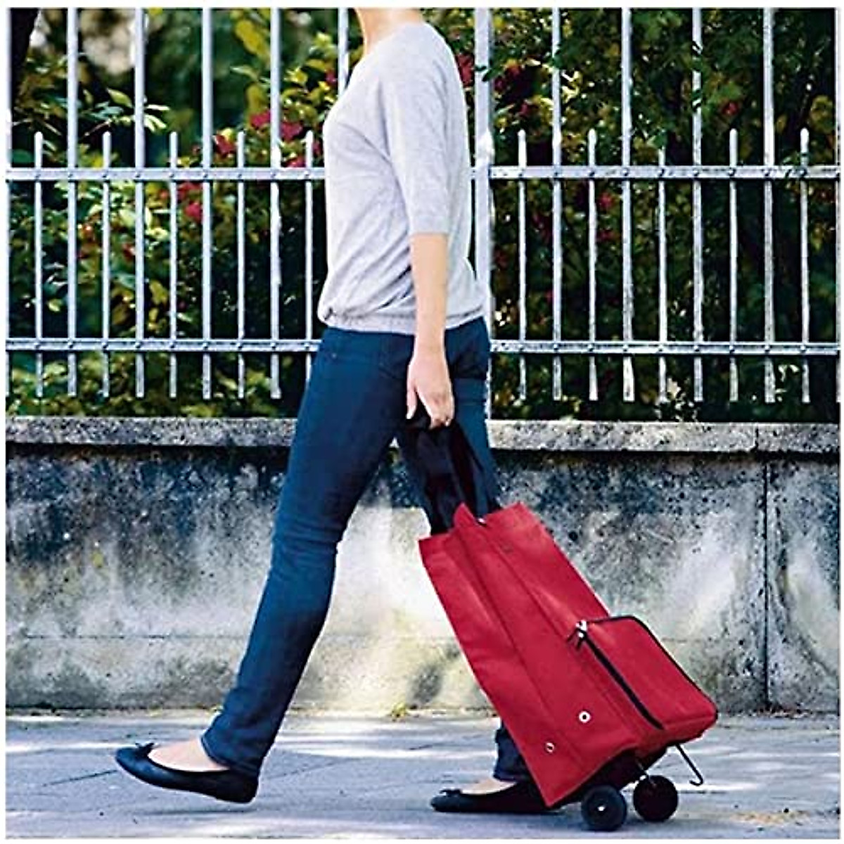 KouRy Shopping Cart Folding Shopping Bag Shopping Trolley On Wheels Small Utility Trolly Cart for Grocery Laundry Book Luggage Travel Grocery Cart Home Essentials (Color : B)