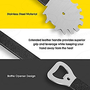Ponwec BBQ Grill Cleaning Tool and Bottle Opener with 1PCS S-Shaped Hook,Extended Handle BBQ Grill Scraper Tool for Any Grilling Grill Grates | Gas Grill Men Gifts | Barbecue