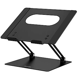 BESIGN LS10 Aluminum Laptop Stand, Ergonomic Adjustable Notebook Stand, Riser Holder Computer Stand Compatible with Air, Pro, Dell, HP, Lenovo More 10-14" Laptops, Black