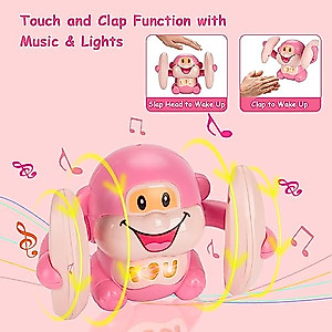 Leimaq Universal Baby Toys for 0-36 Month Crawling Monkey Toys Tummy Time Toy, Interactive Dancing Walking Toy with Light & Music, Infant Toys 0-3, 6-12 12-18 Months 1 Year+ Toddler Toy Gift