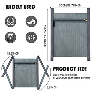 3 Pcs Shoe Drying Bag, Sneaker Bags for Dryer, Bag for Drying Shoes, Reusable Shoe Dryer Mesh Bags, Honeycomb Net Laundry Bags with Zipper & Strap for Washing Machine, Shoes, Clothing, 15.7x13.8 Inch