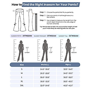 G4Free Jeggings for Women Flare Yoga Pants High Waisted Bootcut Yoga Leggings Workout Bootleg 4 Way Stretch (Navy,M,31")