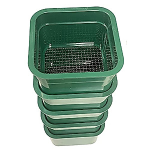 Sluice Fox 6 inch Gold classifiers; Set of Five Stacking sifting Pans with Stainless Steel mesh strainers for Gold panning; sharktooth and gem sifters; (Green)