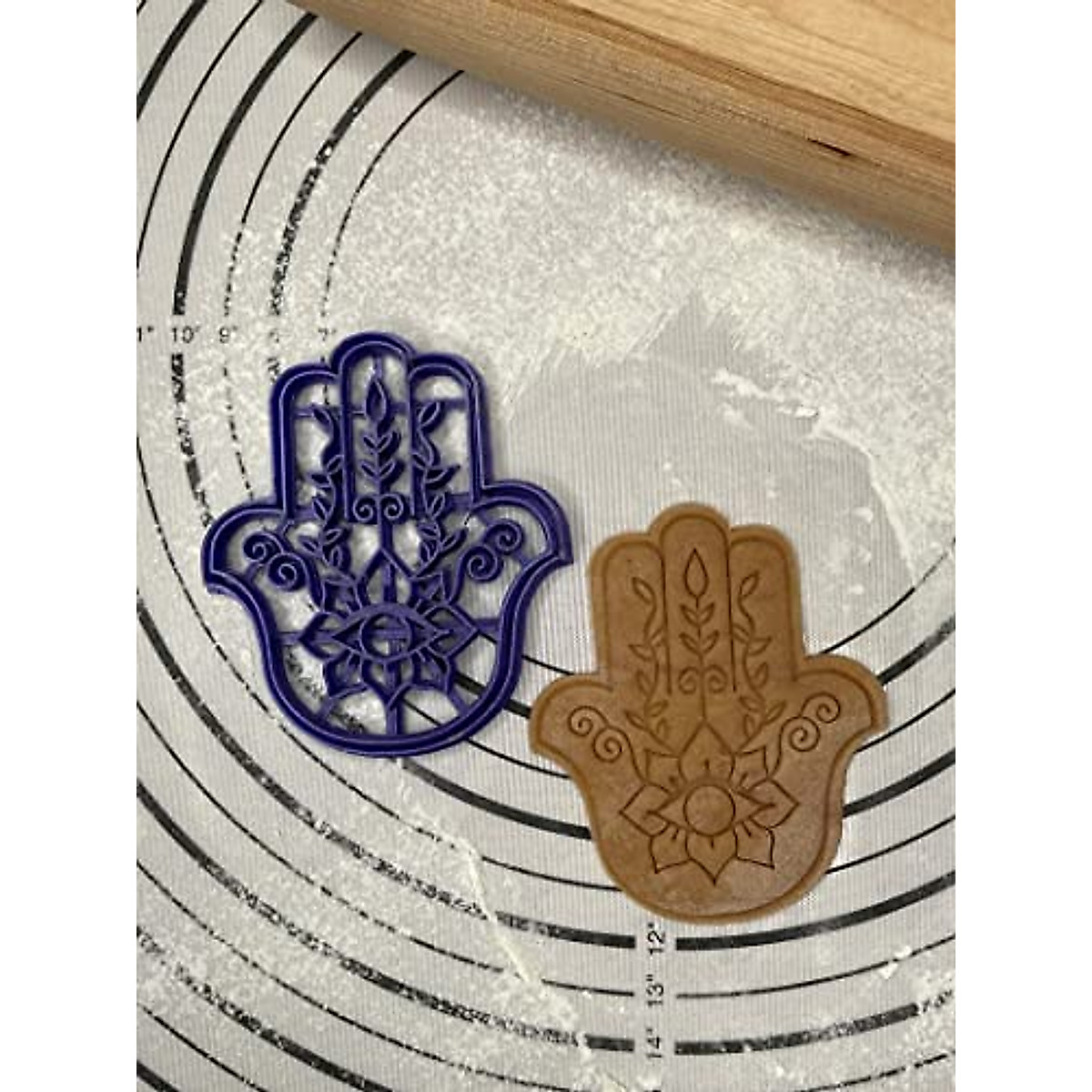 Premium Quality Set of 2 Hamsa Cookie Cutters & Molds 4” inch Produced by 3D Kitchen Art