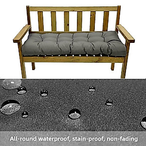 Waterproof Outdoor Bench Cushion, 51"x20", Swing Cushion Patio Furniture Cushions 3 Seater, for Garden Patio Furniture Lounger Bench (Dark Grey)