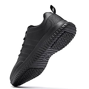 ENLEN&BENNA Food Service Shoes Slip Resistant Shoes for Women Nursing Shoes Comfortable Lightweight Non Slip Work Shoes for Women Black Size 8.5