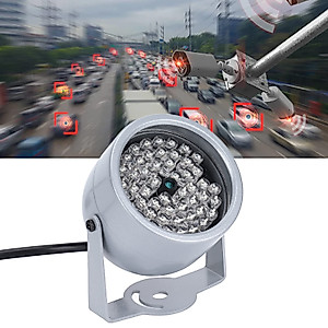 plplaaoo Night Vision Infrared Light, IP5 Rainproof 48 LEDs IR Infrared Light, Intelligent Waterproof Infrared Night Vision Light for Indoor or Outdoor Surveillance Camera Parking Lot, Fill Light