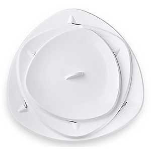 Collapsible Party Tray, 3 Tier - The Decorative Plastic Appetizer Trays Twist Down and Fold Inside for Minimal Storage Space. An Elegant Tray for Serving Sandwiches, Cake, Sliced Cheese and Deli Meat.