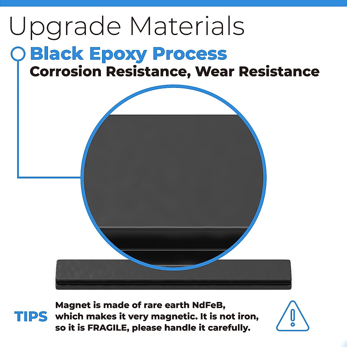 Upgrade Shower Door Magnet - 2-1/2" Long Glass Shower Door Magnet Replacement for Swing Shower Doors Shower Door Handles Shower Door Strike Jamb (Black)