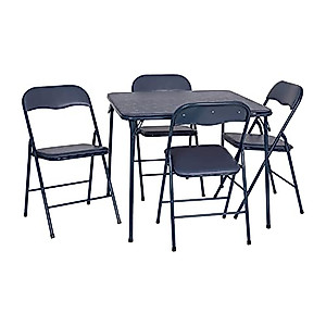 Flash Furniture 5 Piece Navy Folding Card Table and Chair Set