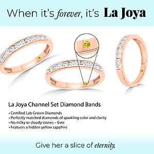Lab Grown Wedding Diamond Band for Women | Classic Channel Set 10K Rose Gold 1/6 Carat Certified Diamond Anniversary Ring, Promise Band, Stackable Ring and Wedding Rings | Ring Size 5.5