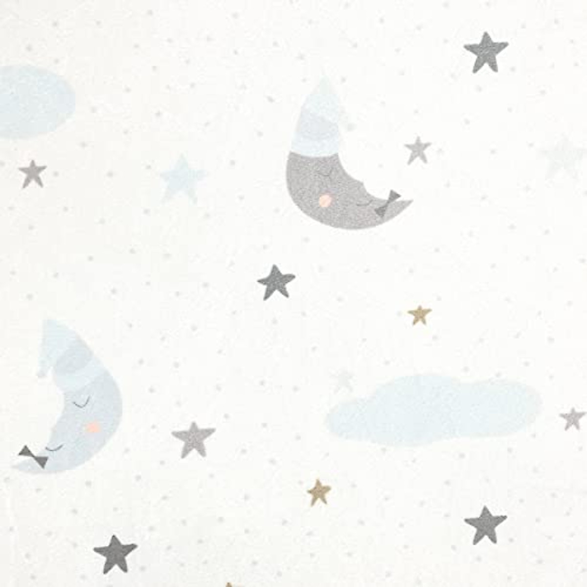 Lush Decor Goodnight Little Moon Soft & Plush Fitted Crib Sheet, 52"x 28" x 9", Blue