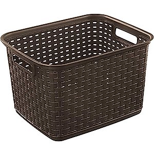 STERILITE Tall Wicker weave basket Multicolor , (Pack of 1)