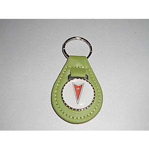 FIERO CATALINA GRAND AM PRIX G3 G5 G6 G8 VIBE SOLSTICE LOGO LEATHER KEYCHAIN - LIME GREEN