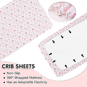 Honkaii Crib Bedding Set for Boys or Girls 3 Piece (3-Pink-Bella)