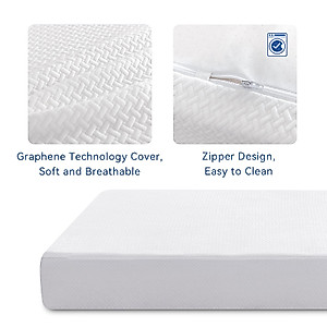 Opoiar 10 Inch RV Mattress Short Queen,Cooling Gel Memory Foam Mattress,Medium Firm Mattress in a Box,for RV/Camper/Trailer/Truck Mattress,Pressure Relief,Made in USA,CertiPUR-US Certified