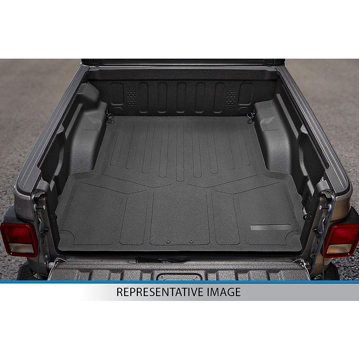 SMARTLINER K0167 Truck Rugged Rubber Bed Liner Mat for 2015-2022 Ford F150 SuperCrew Cab F-150 Black