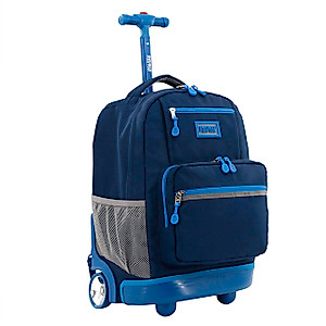 J World New York Sunlight Rolling Backpack. Roller Bag Wheeled Carry-On Luggage, One Size (Navy)
