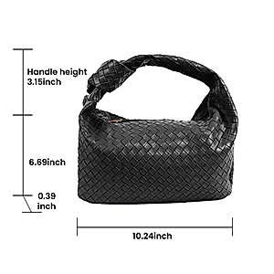 PRETTYGARDEN Women's Soft Leather Handbags Purse Fashion Shoulder Bag Dumpling Knotted Handle Hobo Bags(Black)