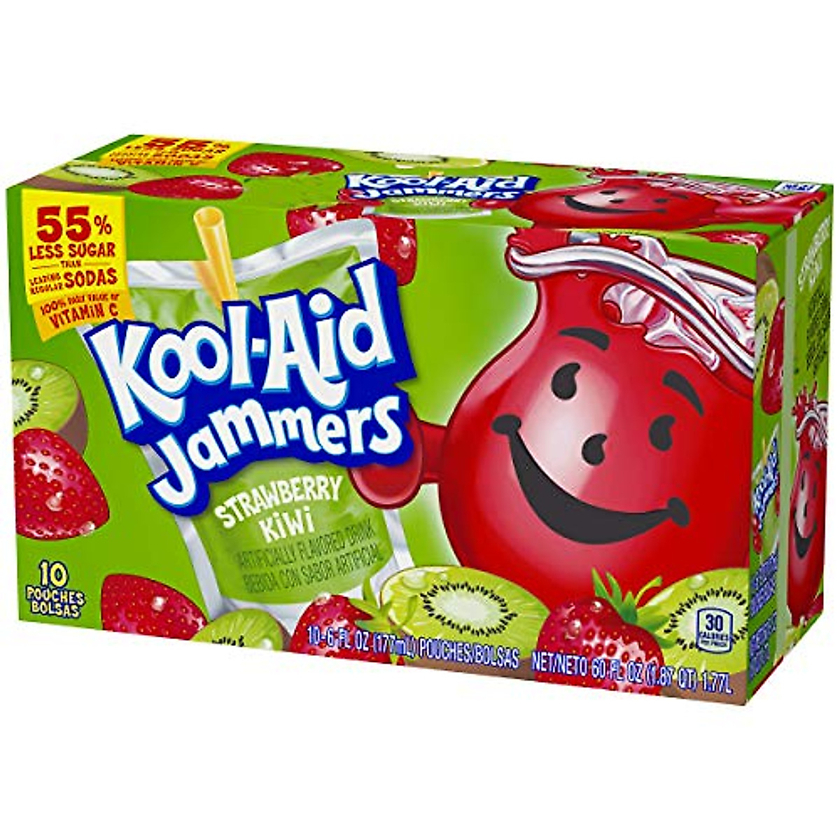 Kool-Aid Jammers Strawberry Kiwi Flavored Juice Drink (40 Pouches, 4 Boxes of 10)