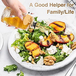 Coffee Syrup Dispenser Bottles Set 4 Pcs, 7oz/200ml Coffee Bar Accessories with Metal Pour Spout, Simple Syrup Bottles for Coffee Syrups, Honey, Condiments, Olive Oil, with Label, Funnel, Cork, Brush