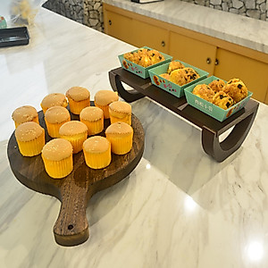 CKBASE 16" Wooden Cupcake Cake Stand Buffet Food Pastry Serving Display Riser for Dessert Table Rustic Farmhouse Home Party Decoration Appetizer Bakery Snack Food Decor Gift for Wedding,Birthday