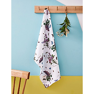 Pimpernel Botanic Garden Collection Tea Towel | Quick Drying Cotton Dish Towel | Multi-Purpose Absorbent Kitchen Towel with Floral Design | Measures 18” x 29”