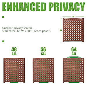 Air Conditioner Fence Screen Outside, Cedar Privacy Fence 3 Panels to Hide AC & Trash Enclosure, 32"W x 38"H