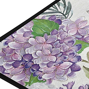 Christmas Kitchen Rugs Purple Hydrangea Lavender Non Slip Soft Kitchen Mats Floor Anti Fatigue Bath Rug Runner Doormats Carpet for Xmas Home Decor 39" X 20"