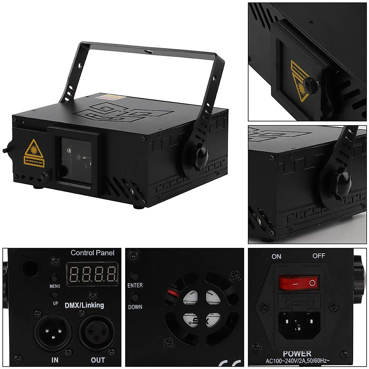 U`King DJ Disco Party Lights RGB Stage Lighting Beam Light Animation 3D Laser Patterns with DMX512 Sound Activated Remote Control for Festival Bar Nightclub Wedding Live Show Church