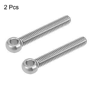 uxcell M8 x 50mm Machinery Shoulder Swing Lifting Eye Bolt 304 Stainless Steel Metric Thread 2pcs
