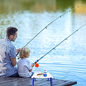 Portable Folding Beach Table for Sand Foldable Adjustable Side Table Desk for Camping Picnic BBQ with Carry Bag, Blue