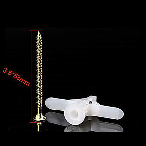 Ling-Ming CL-Link Plasterboard Fixings, Aircraft Expansion Anchor Bolts Tube and Countersunk Screws, Frame Fixings Wall Connector for Wall Curtain Gypsum Board Fixings(50 + 50 Screw)100 Pcs, White