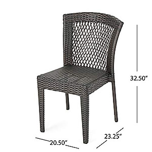 Christopher Knight Home Dusk Outdoor Wicker Stacking Dining Chairs, 4-Pcs Set, Multibrown