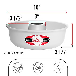 Fat Daddio's RMP-10 Anodized Aluminum Ring Mold Pan, 10 x 3.5 Inch, Silver