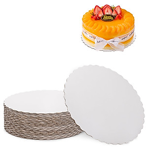 Fit Meal Prep [20 Pack] 8 Inch Cake White Cardboard Disposable Cake Bottoms Pizza Circles Round Base Stand for Desserts and Pastries Grease Proof and Moisture Resistant, Christmas, Birthday, Wedding