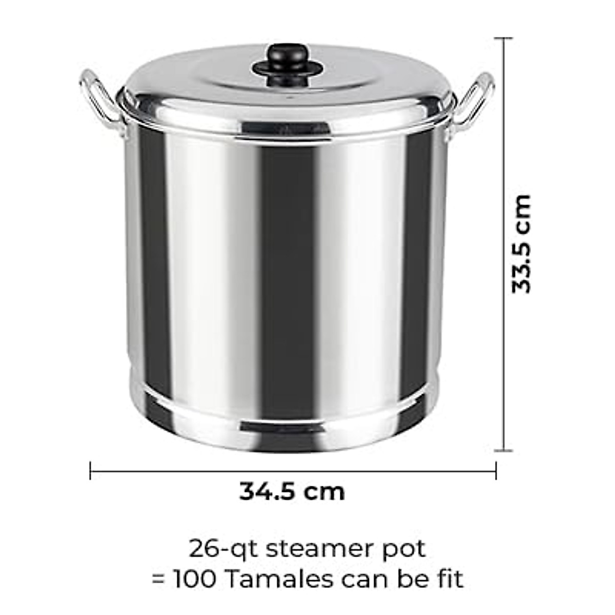 Vasconia Steamer Pot with Tray and Aluminum Lid – Multi-Purpose Aluminum Large Stock Pot for Tamales, Seafood, Vegetables Soup Pot – 5.3-Quart Stove