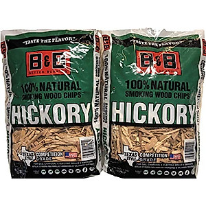 B&B Hickory Wood Smoking Chips - 100% Natural, Competition Grade Bundle - Pack of 2