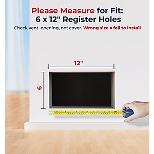 VELLEE Quiet Register Booster Fan Fits 6" x 12" (DUCT OPENING CUTOUT), 10-Speed Control Heating Cooling AC Vent Booster Fan w/Remote Control & Thermostat Control - White