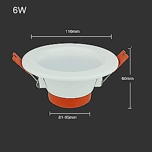 SANBDDLYY Indoor Panel Downlamp Anti-Dazzle Commercial Lighting Lamp Energy Saving Recessed Led Ceiling Downlight Spotlight Aluminum Round Lumination Fixture for Living Room Bathroom Kitche