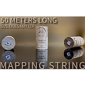 Ink Permanent [Large 50 Meters - 165 Feet] Premium White Bamboo Pre-Inked Mapping String Fine Thread Pre-Inked Microblading String for Brow Mapping for Permanent Makeup, Brow Henna, Eyebrow Mapping