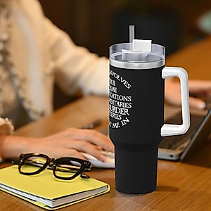 YVNUM 40 oz Tumblers with White Handle,If It Involves True Crime Stainless Steel Thermos Travel Coffee Mug for Water, Iced Tea or Coffee,with Lid Straw Leakproof