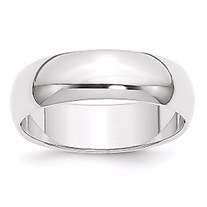Jewelry Stores Network Solid Platinum 8 mm Comfort Fit Rounded Wedding Band Ring Size 6.5
