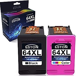64xl Remanufactured Replacements for HP 64 64XL Ink Cartridges for HP Envy Photo 7800 7155 7158 6252 6255 6258 7164 7855 2Pack (1Black +1Tri-Color)